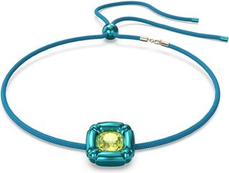 Swarovski Femme, Accessoires, Bleu, Taille: ONE Size Square Crystal Pendant Necklace