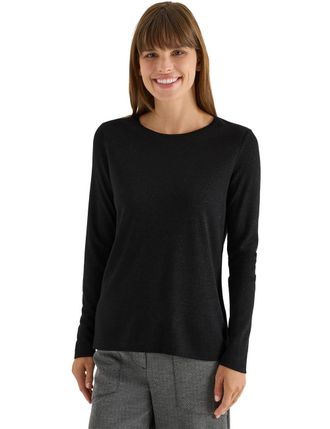Cecil Damen 3227751 Glitzerndes Jersey Shirt, Schwarz, S
