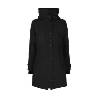 Canada Goose Schwarze Daunenfedern Kapuzenjacke - - Coats - Damen - Schwarzk - M