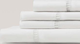 Mango Drap plat en percale de coton 200 fils ajour&eacute; lit 135/140 cm blanc - Home - Lit 200 cm - MANGO HOME
