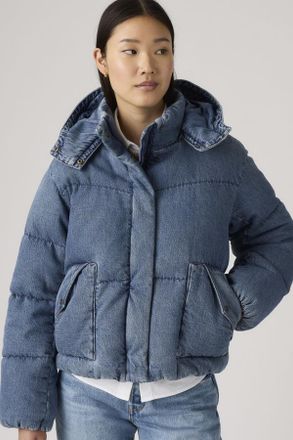 Levi's Veste Western Bubble Shortie - Femme - Bleu / City Worn Ow - XS