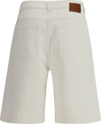 P.A.R.O.S.H. Womens Denim Bermuda Shorts Panna Cotton; Elastane