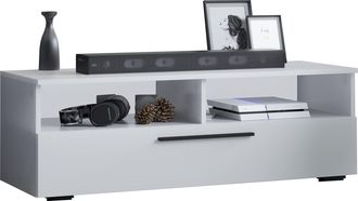 VCM TV M&ouml;bel | Lowboard | Fernsehschrank mit ausreichend Stauraum | Ma&szlig;e H. 39 x B. 115 x T. 40 cm | Fernseh M&ouml;bel - Arila XL Wei&szlig;