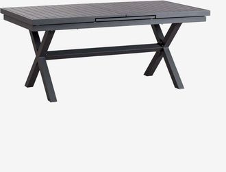 Sklum Sklum - Ausziehbarer rechteckiger Esstisch Karena aus Aluminium Grau Graphit 180 - 240 x 90 cm