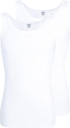 Ceceba Herren Tank-Top, Baumwolle, Feinripp, wei&szlig; Uni, 2er Pack 9