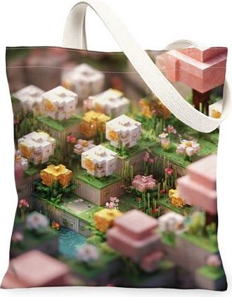 Generic Sacs fourre-tout en toile florale, motif floral artistique, sacs d&eacute;picerie, sacs d&eacute;picerie r&eacute;utilisables, printemps vintage l&eacute;ger lavable bandouli&egrave;re 