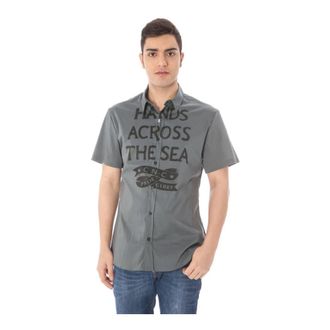 Costume National Kurzarmhemd Grau Italienischer Stil - - Shirts - Herren - Grau - 2XL
