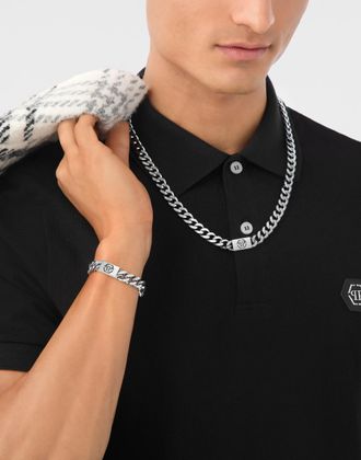 Philipp Plein Armb&auml;nder - Armband Plein Tag - Gr. L - in Silber - f&uuml;r Damen