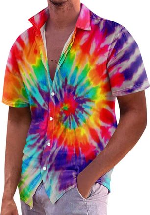 Generic Hemd Hawaii Herren Gothic Trainings Shirt Gym Kapitänsmütze Hemden Kurzarm Bügelfrei Flamingo Kette Anime Tshirts