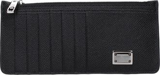 Dolce & Gabbana Hommes Porte-cartes en cuir noir