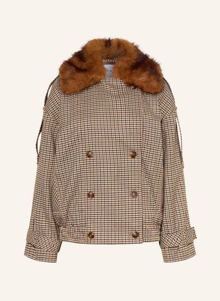 Mrs & Hugs Mrs & Hugs Cabanjacke Mit Abnehmbarem Kunstfell braun