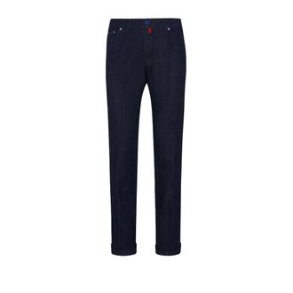 Kiton Slim Fit Dunkelblaue Baumwolljeans - - Jeans - Herren - Blau - W33
