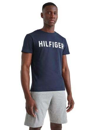 Tommy Hilfiger Herren T-Shirt Cn Ss Tee Hilfiger mit Rundhalsausschnitt, Blau (Desert Sky), S