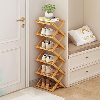 YYW schuhregal schmal - schuhregals Bambus schuhregals klappbar schuhregal klein Schuh Organizer freistehendes Schuhregal für Korridore, Schlafzimmer, Woh