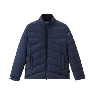 Woolrich Gef&uuml;tterte Jacke mit hohem Kragen - - Jackets - Herren - Blau - S