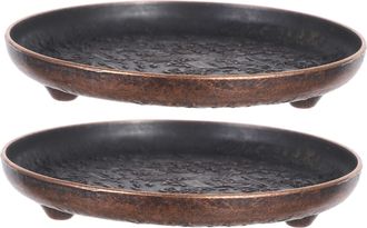 Luxshiny Metall Untersetzer 2 Stück Hitzebeständig Rund Dekorative Teetassenhalter Für Tee Und Kaffeeuntertassen Schützendes Tischunterlage Zubehör