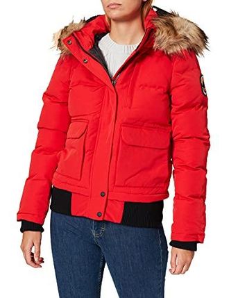 Superdry Veste Bomber Everest pour Femme, Rouge, 36