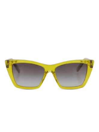 Saint Laurent Eyewear lunettes de soleil &agrave; monture papillon - Jaune