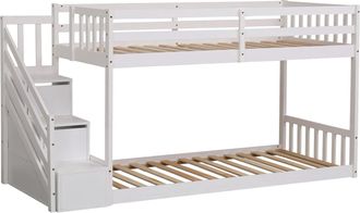 Happy Garden Etagenbett f&uuml;r Kinder 190x90cm wei&szlig; Celestine