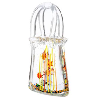 GILDE GLAS art Glas Art Dekoobjekt Skulptur Fische - klar - H&ouml;he 30cm - Glas - Handtaschenform - Dekofigur