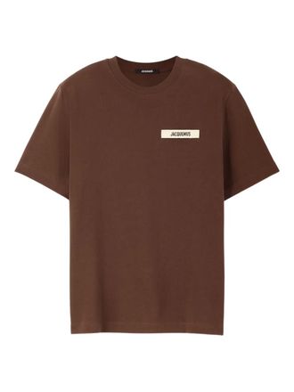 Jacquemus t-shirt à patch logo - Marron
