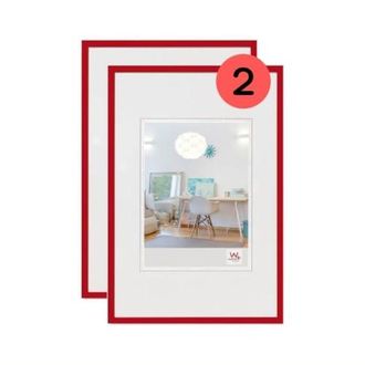 Walther Design New Lifestyle Lot de 2 Cadres Photo, Rouge, 15 x 20 cm