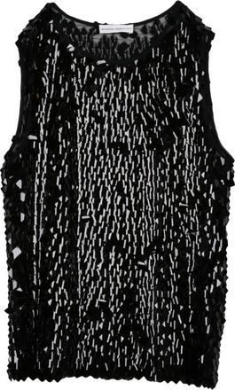 Niccol&ograve; Pasqualetti Niccol&ograve; Pasqualetti, Femme, Tops, Noir, Taille: 40 FR Top Total Paillettes Sans Manches
