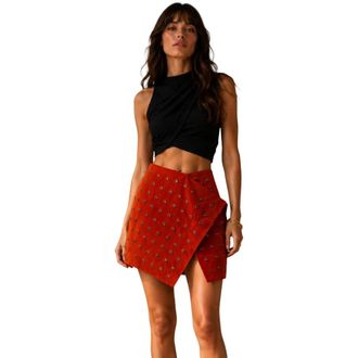 Balmain Lagenrock aus Rindsleder - - Skirts - Damen - Braun - XS