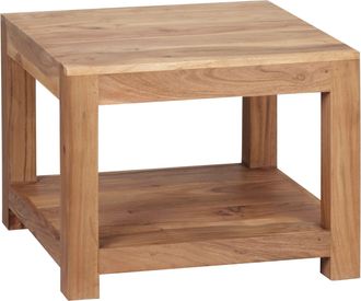 M&ouml;belando Couchtisch Mumbai Massiv-Holz Akazie 60 x 60 cm Wohnzimmer-Tisch Design dunkel-braun Landhaus-Stil Beistelltisch