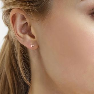 Glanzst&uuml;cke M&uuml;nchen Ohrringe - Sterling Silber Ohrstecker Herz - Gr. unisize - in Gold - f&uuml;r Damen