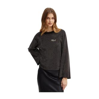 Karl Lagerfeld Langarmpullover mit Verzierungen - - Knitwear - Damen - Schwarzk - XS