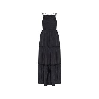 Ganni Smock Tie Kleid - - Dresses - Damen - Schwarzk - L