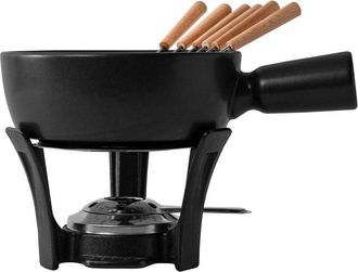 Boska Boska Fondueset Nero - K&auml;sefondue - Fondue geeignet f&uuml;r Brennpaste - 1,3 L Inhalt - 875 gr K&auml;sefondue - Gusseisernen - Feuerfesten Keramiktopf