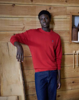 Faguo Sweat col rond rouge fonc&eacute;
