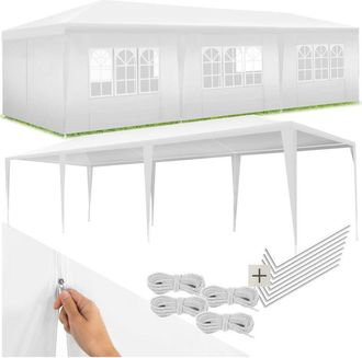 TecTake Tectake - Pavillon 9 x 3 m en syst&egrave;me embo&icirc;table 8 parties lat&eacute;rales amovibles et 2 ouvertures &agrave; fermeture &eacute;clair