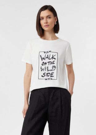 Comma Kurzarmshirt T-Shirt T-Shirt aus Baumwollmix mit Frontprint