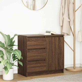 vidaXL Sideboard mit Schublade Braun Eichen-Optik 71x35x65 cm - Vidaxl