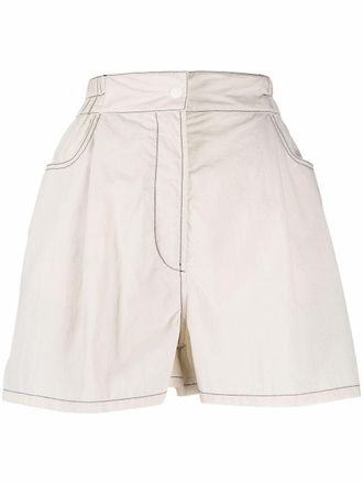 Sunnei short ample à coutures contrastantes - Tons neutres