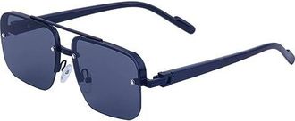 Generic Lunettes de soleil surdimensionnées carrées sans monture pour homme - Grand cadre vintage - Sans monture - Nuances UV400, C1 Noir Gris, With the box