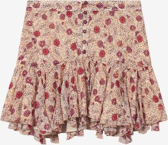 Isabel Marant Jupe Daneen - Femme - &Eacute;cru-framboise - Taille34 - Marant &Eacute;toile