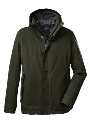 Killtec Herren 3 in 1 Funktionsjacke/Outdoorjacke mit abzippbarer Kapuze und einzippbarer Fleecejacke KOW 167 MN JCKT, dunkeloliv, XXL, 37925-000