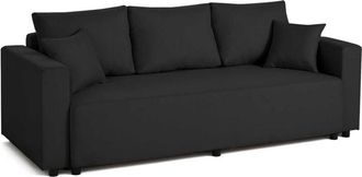 Best Mobilier Bestmobilier - Regala - 3-sitzer sofa - schlaffunktion und bettkasten - aus stoff - schwarz