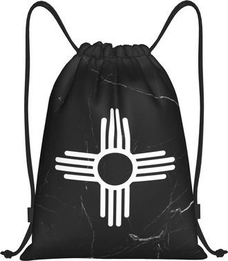 Generic Rucksack Mit Kordelzug New Mexico Zia Stoffbeutel Unisex Verstellbar Rucksack Für Damen & Herren, Für Strandurlaub, Schule, Yoga, 36x42cm