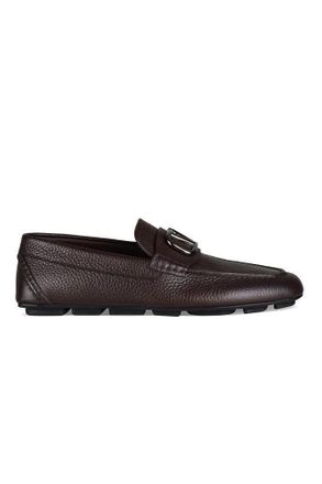 Valentino Garavani Loafer - Brown Grained Leather Loafers - Gr. 40 (EU) - in Schwarz - f&uuml;r Damen