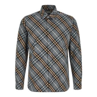 Burberry Homme, Chemises, Multicolore, Taille: S Chemise Robert en popeline de coton