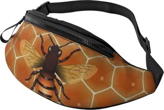 Generic Umh&auml;ngetaschen Multifunktionale H&uuml;fttaschen Bienen Und Bienenstock Stylisch H&uuml;fttasche F&uuml;r Spazieren Camping Running 14X35Cm