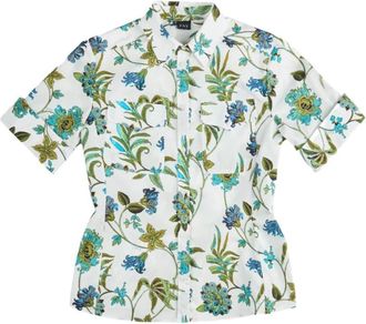 Fay Femme, Blouses et Chemises, Multicolore, Taille: 40 FR Chemise &agrave; Manches Courtes avec Imprim&eacute; Floral