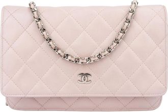 Chanel Crossbody Bags - Chanel Quilted Lambskin Wallet On Chain Crossbody - Gr. unisize - in Gold - f&uuml;r Damen