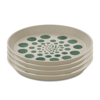 Koziol CONNECT PLATE MONSTERA DOTS 205 mm kleiner Teller 4er Set nature desert sand 1453700
