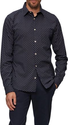 s.Oliver Slim Fit: Gemustertes Hemd aus Baumwollmix